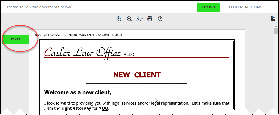 How to Digitally Sign the DocuSign Retainer/Fee Agreement - Casler Law ...
